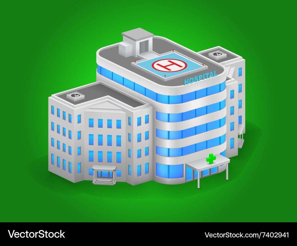 Hospital building Royalty Free Vector Image - VectorStock