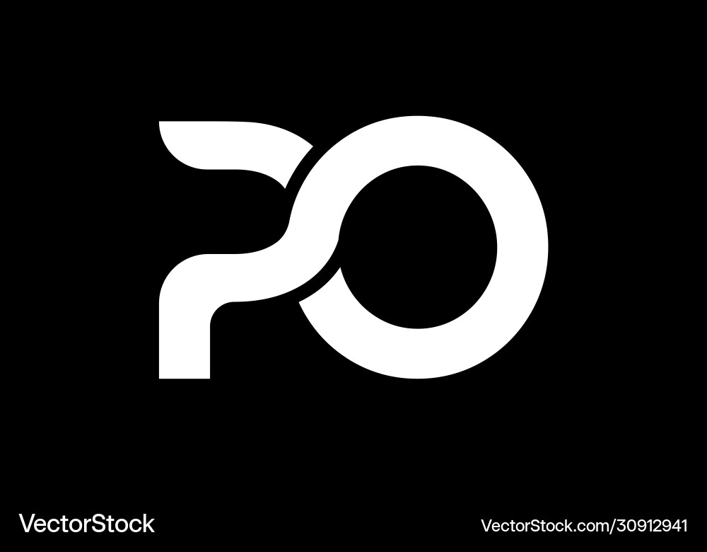 Initial monogram letter p o logo design template Vector Image