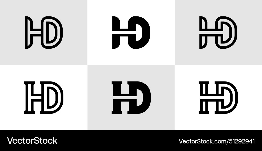 Letters hd monogram logo set suitable Royalty Free Vector