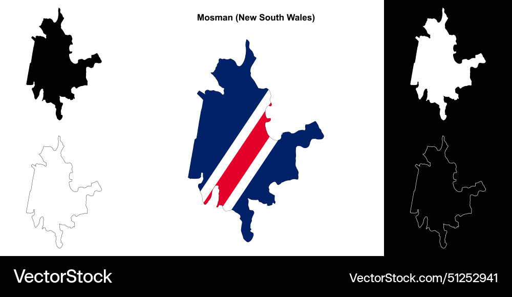 Mosman outline map Royalty Free Vector Image - VectorStock
