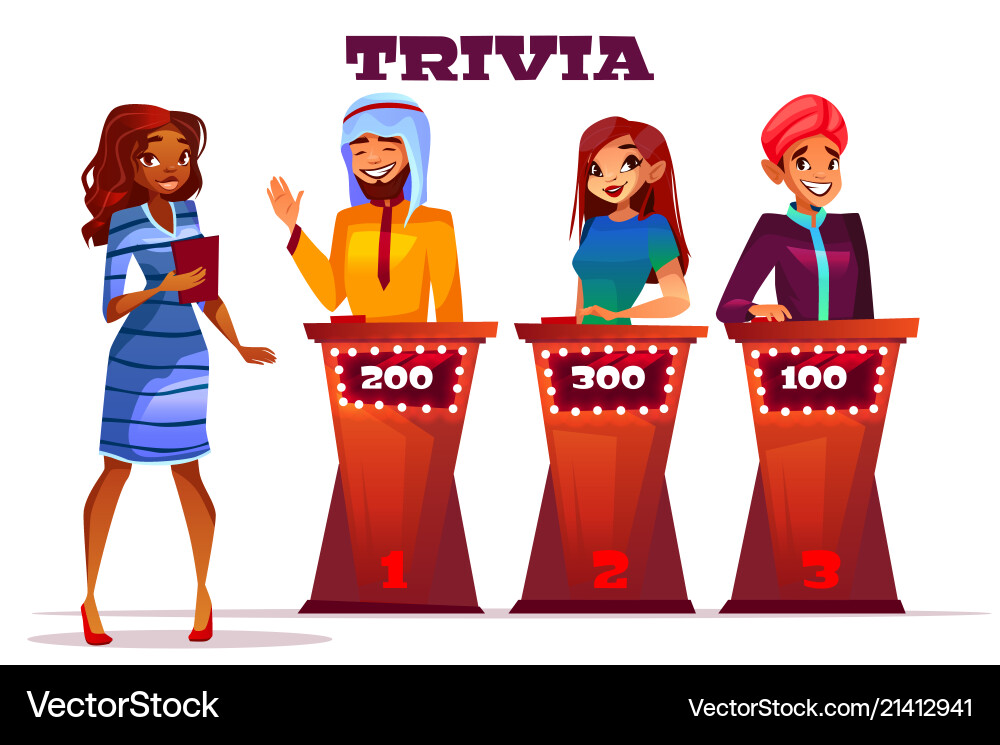 Quiz Game Show Players Royalty Free Vector Image