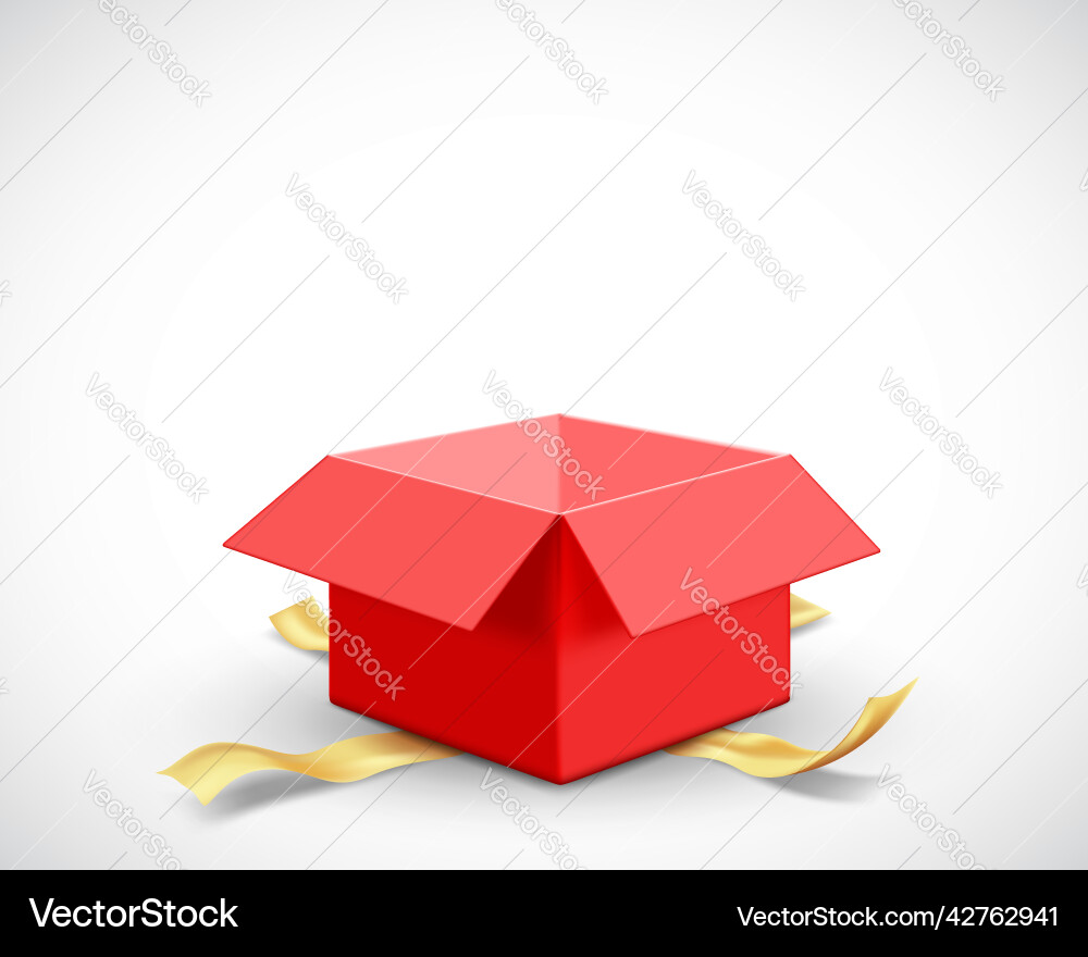 Red open empty gift box stock Royalty Free Vector Image