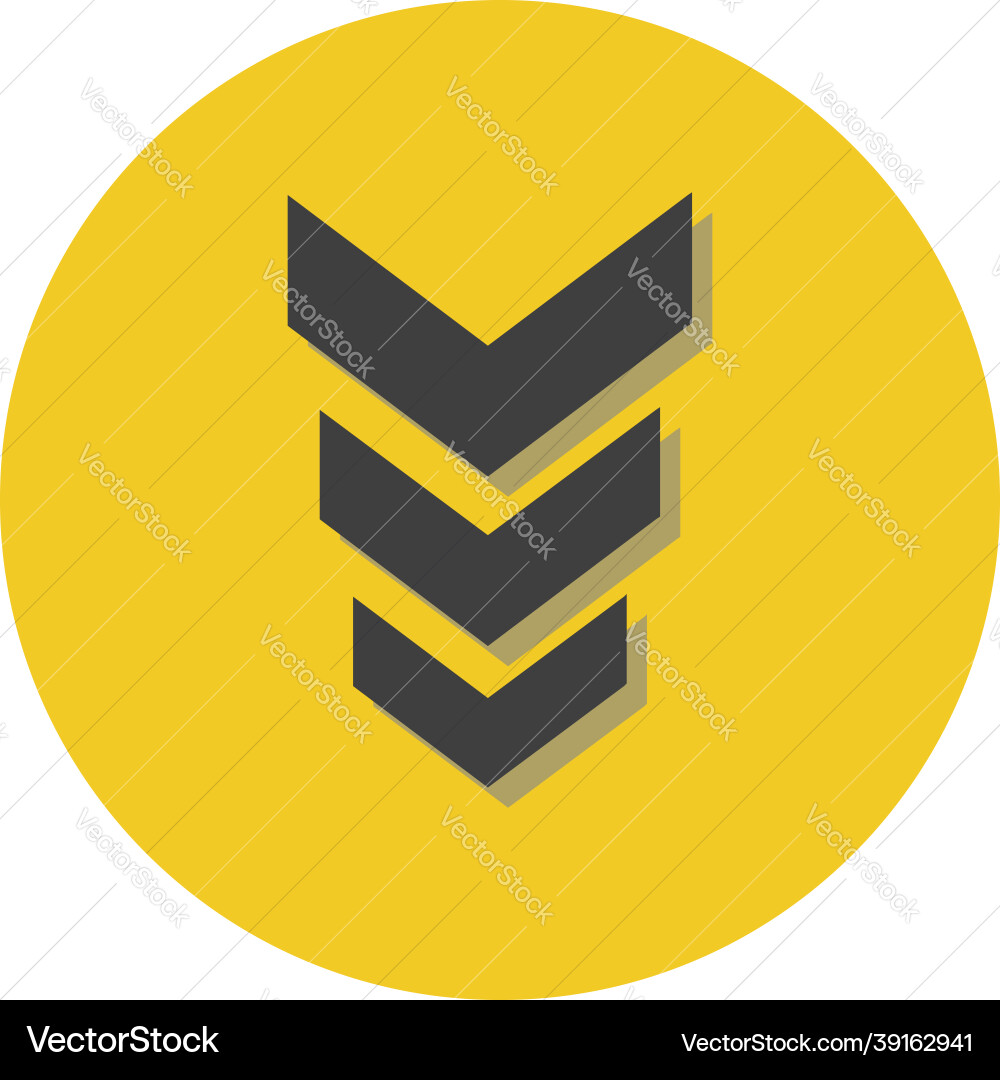 Three arrows pointing down on a white background Vector Image