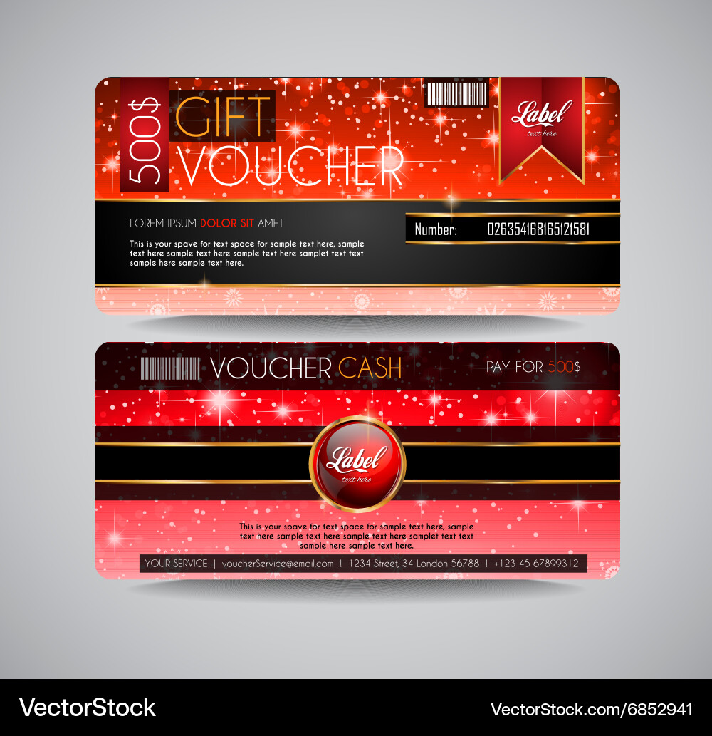 Voucher gift card layout template for your Vector Image