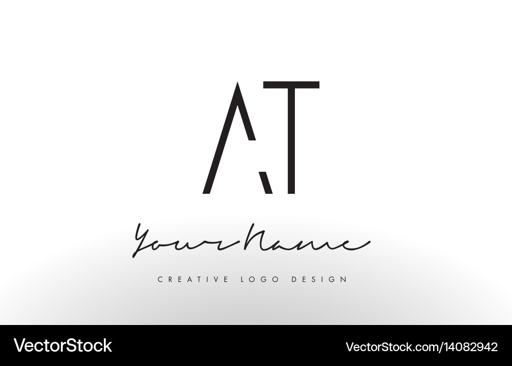 At letters logo design slim creative simple black Vector Image