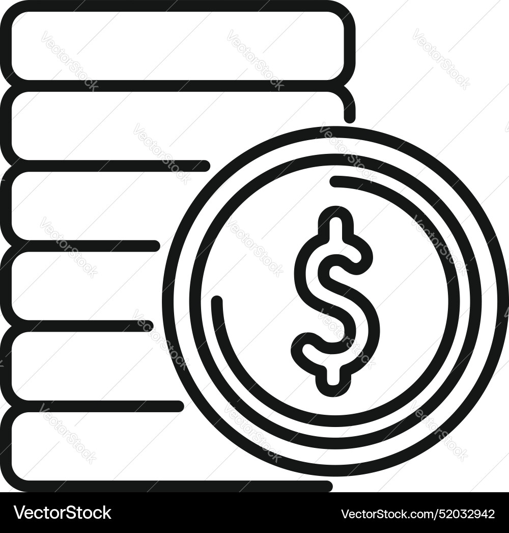 Big money coin stacking up representing wealth Vector Image