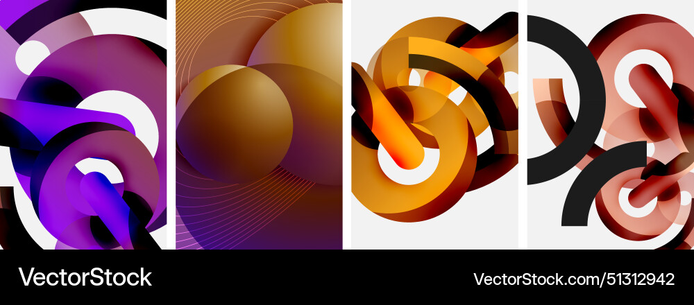 Circle geometric abstract posters Royalty Free Vector Image