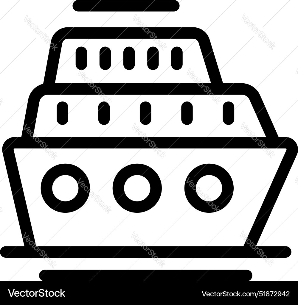 Cruise ship floating on water minimalist line art Vector Image