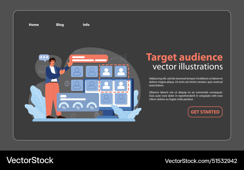 Enthusiastic marketer selecting his target Vector Image