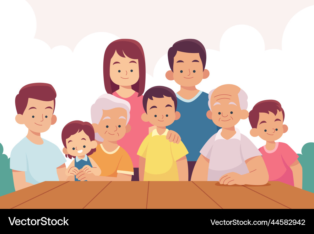 Hand drawn family reunion Royalty Free Vector Image
