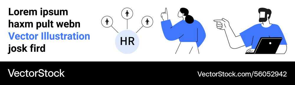 Hr team collaboration with employee growth and Vector Image