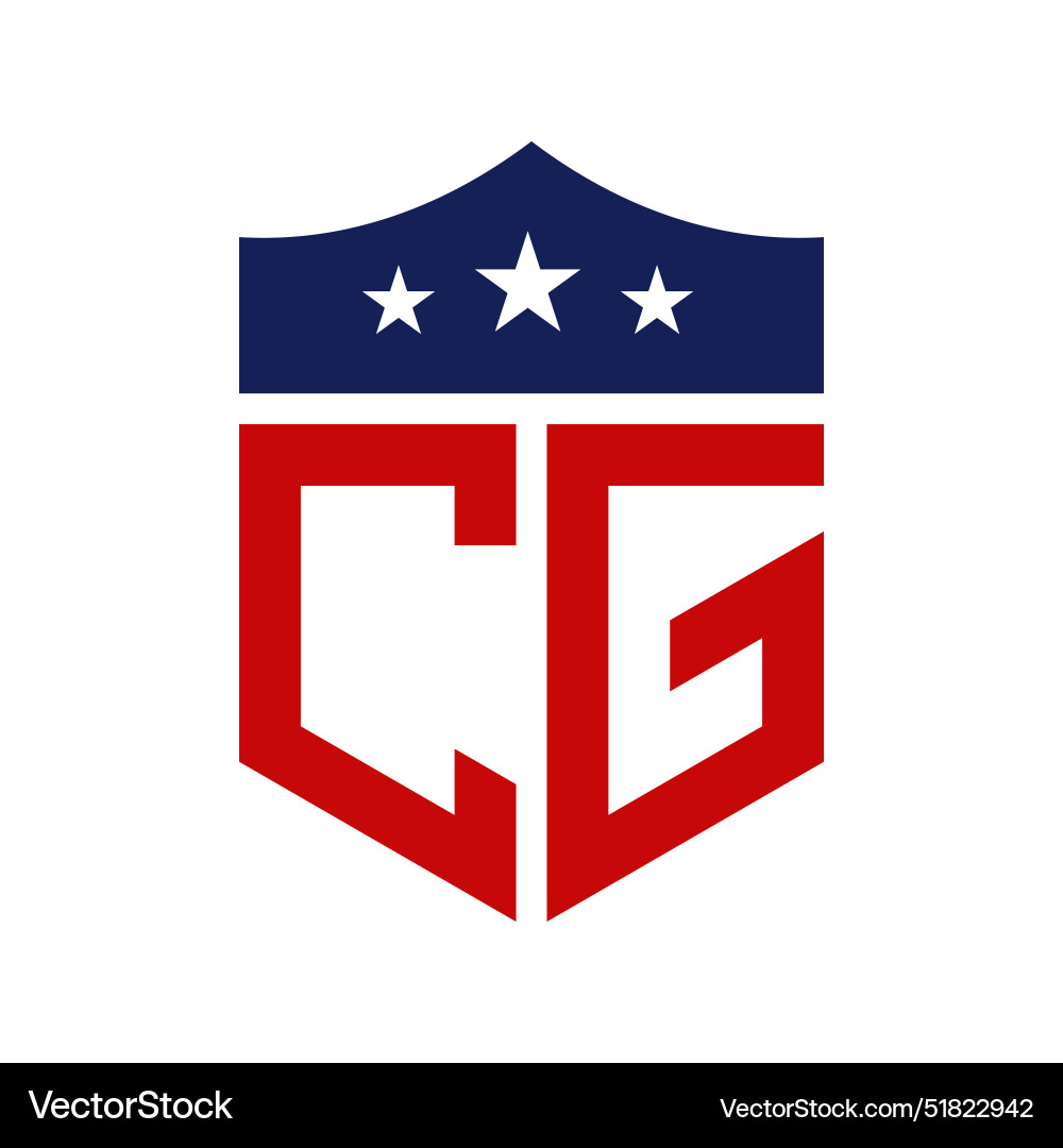 Patriotic cg logo design letter Royalty Free Vector Image