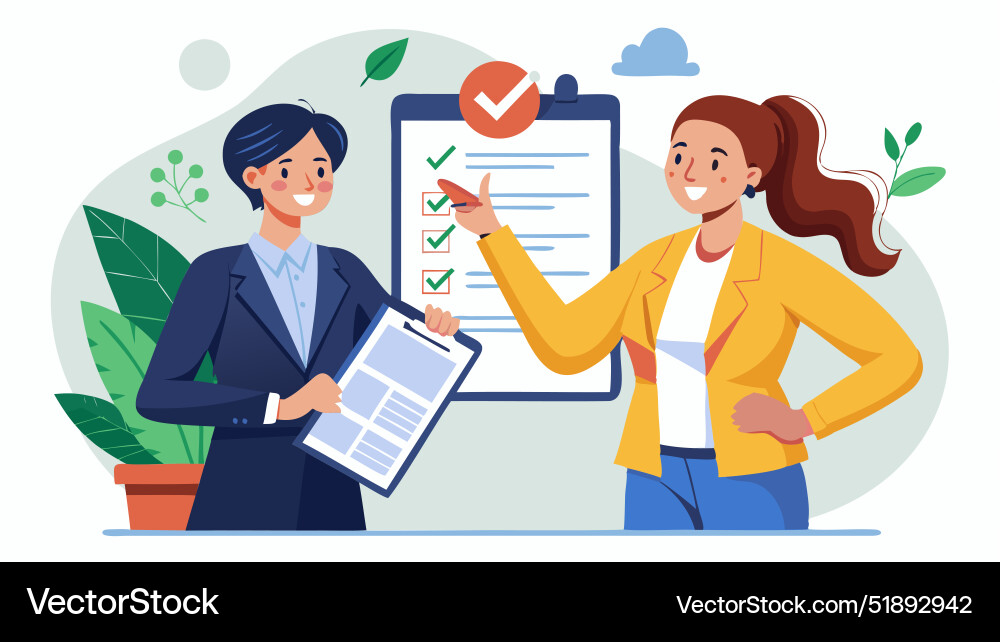 Performance review checklist Royalty Free Vector Image