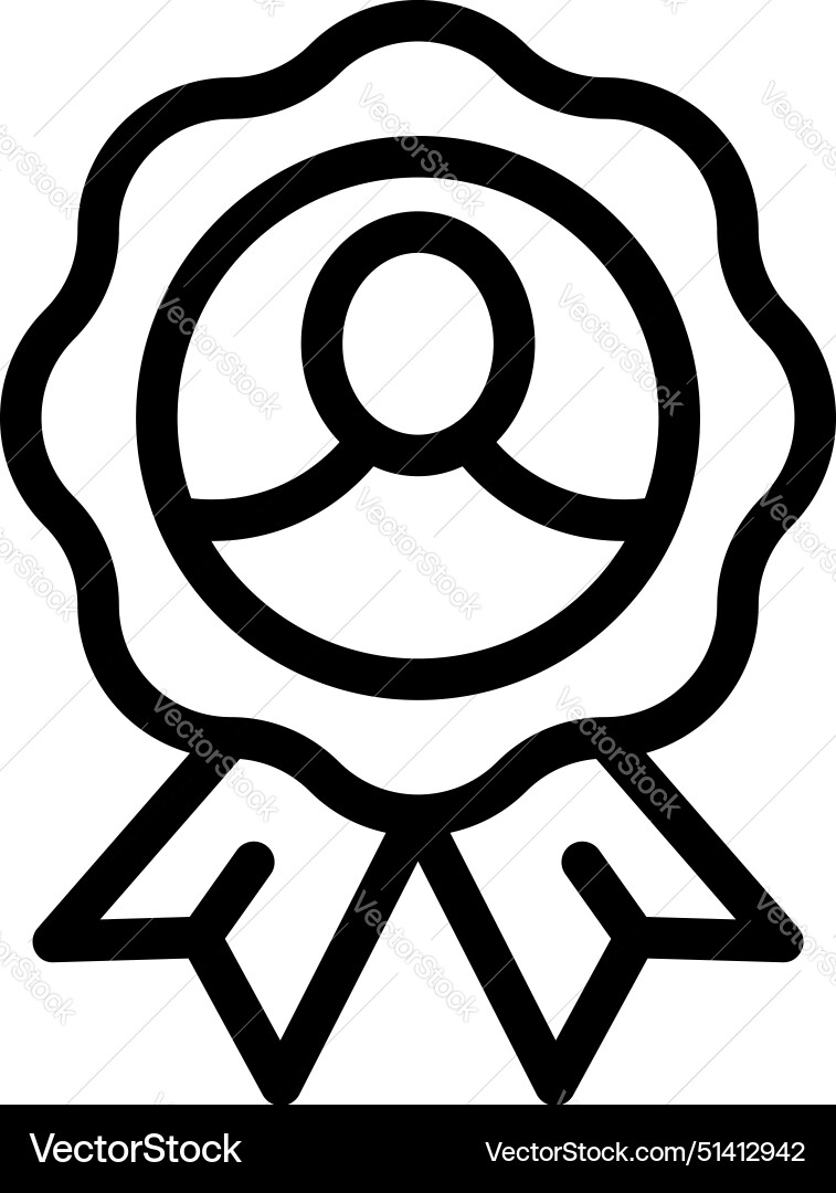 Simple line art of a certification badge Vector Image