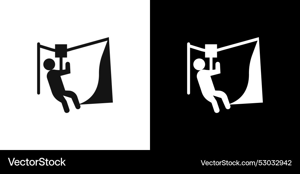 Zipline icon logo set Royalty Free Vector Image
