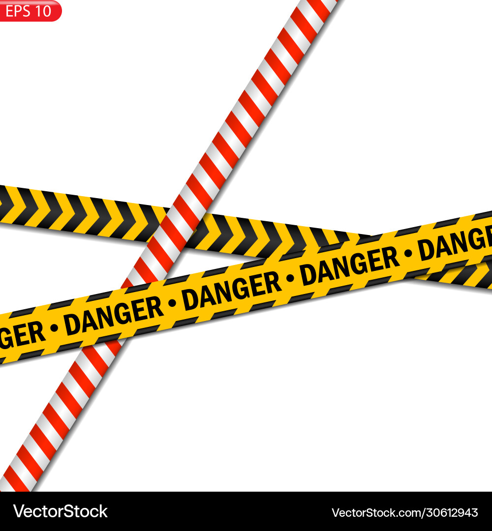 Black and color caution lines isolated Royalty Free Vector