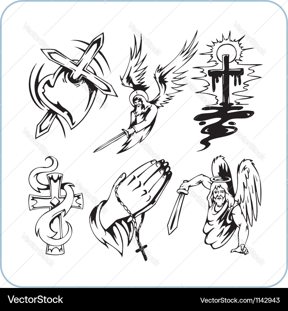 Christian Religious Symbols Royalty Free Vector Image