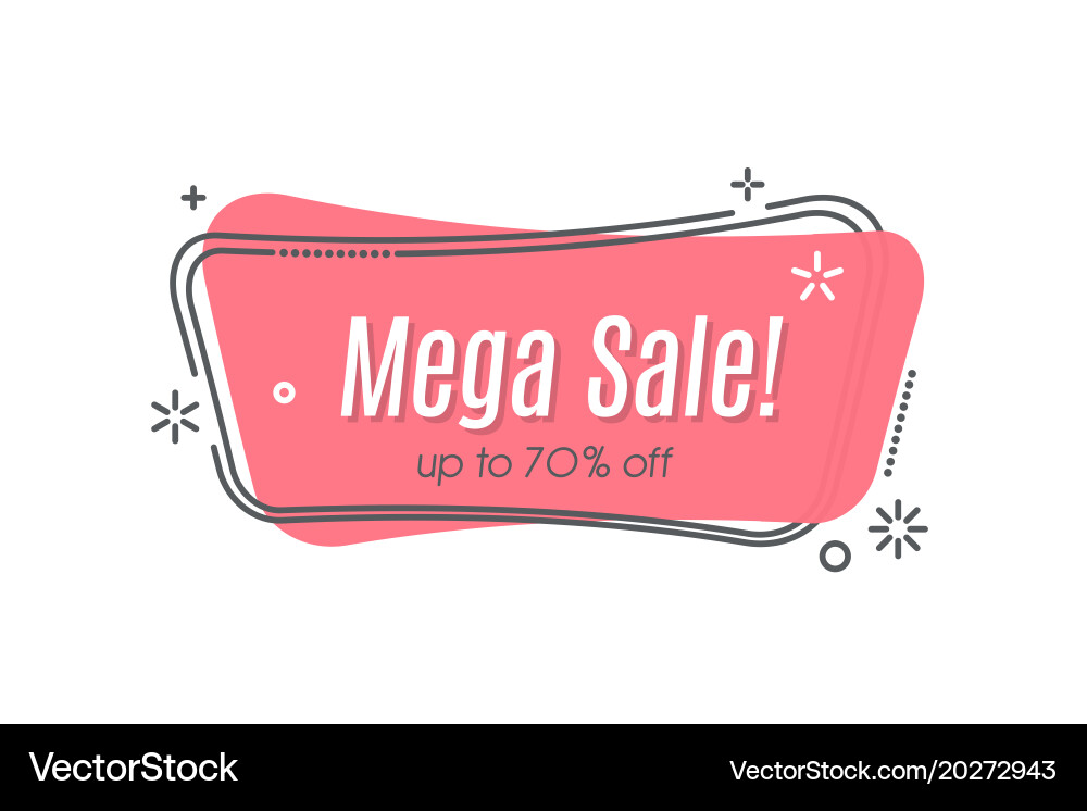 Flat linear promotion ribbon banner scroll price Vector Image