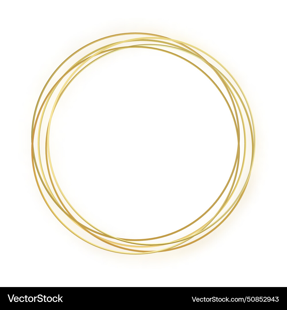 Gold thin round frame golden luxury circle logo Vector Image