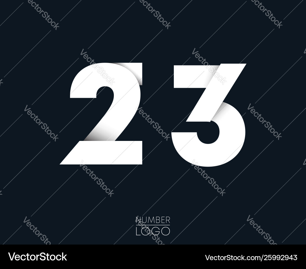 Numbers 2 & 3 Logo Template Royalty Free Vector Image
