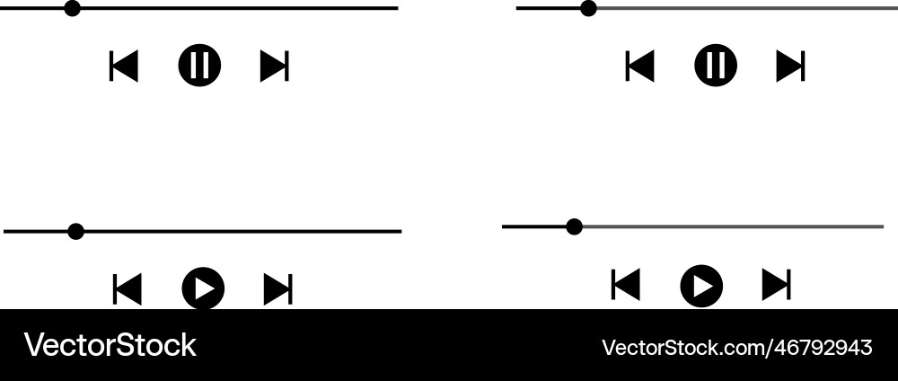 Playing song template music player Royalty Free Vector Image
