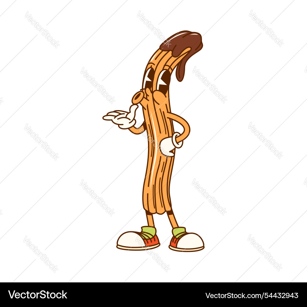 Retro Churro Character Royalty Free Vector Image