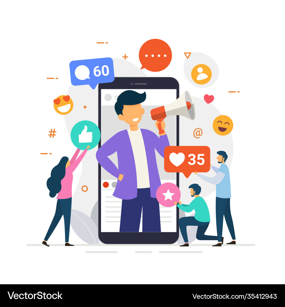 Social Media Influencer Design Konzept Lizenzfreier Vektor