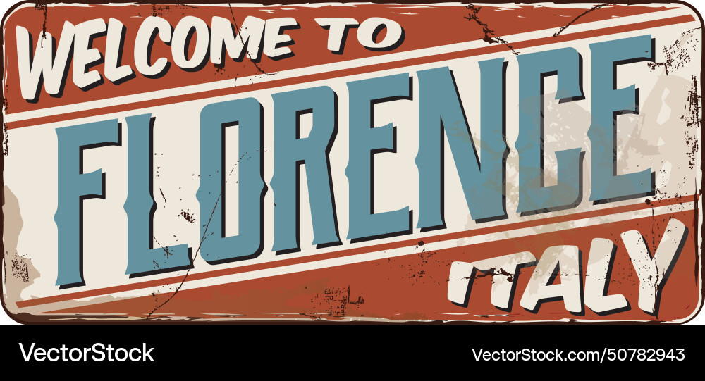 Welcome to florence italy Royalty Free Vector Image