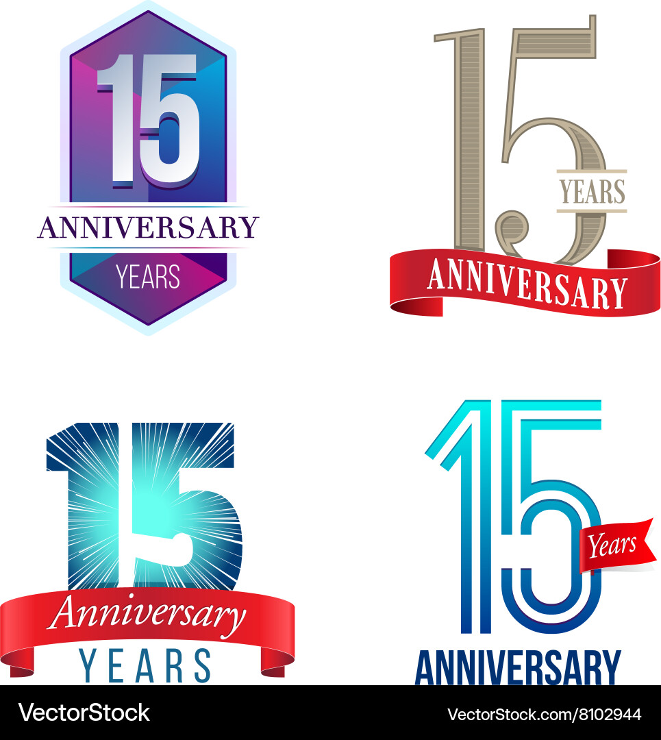 15 years anniversary symbol Royalty Free Vector Image