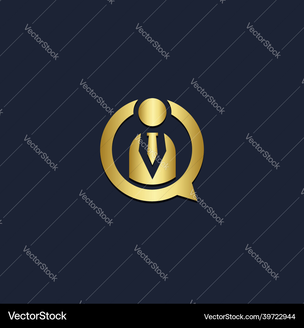 Business man consulting gold logo Royalty Free Vector Image