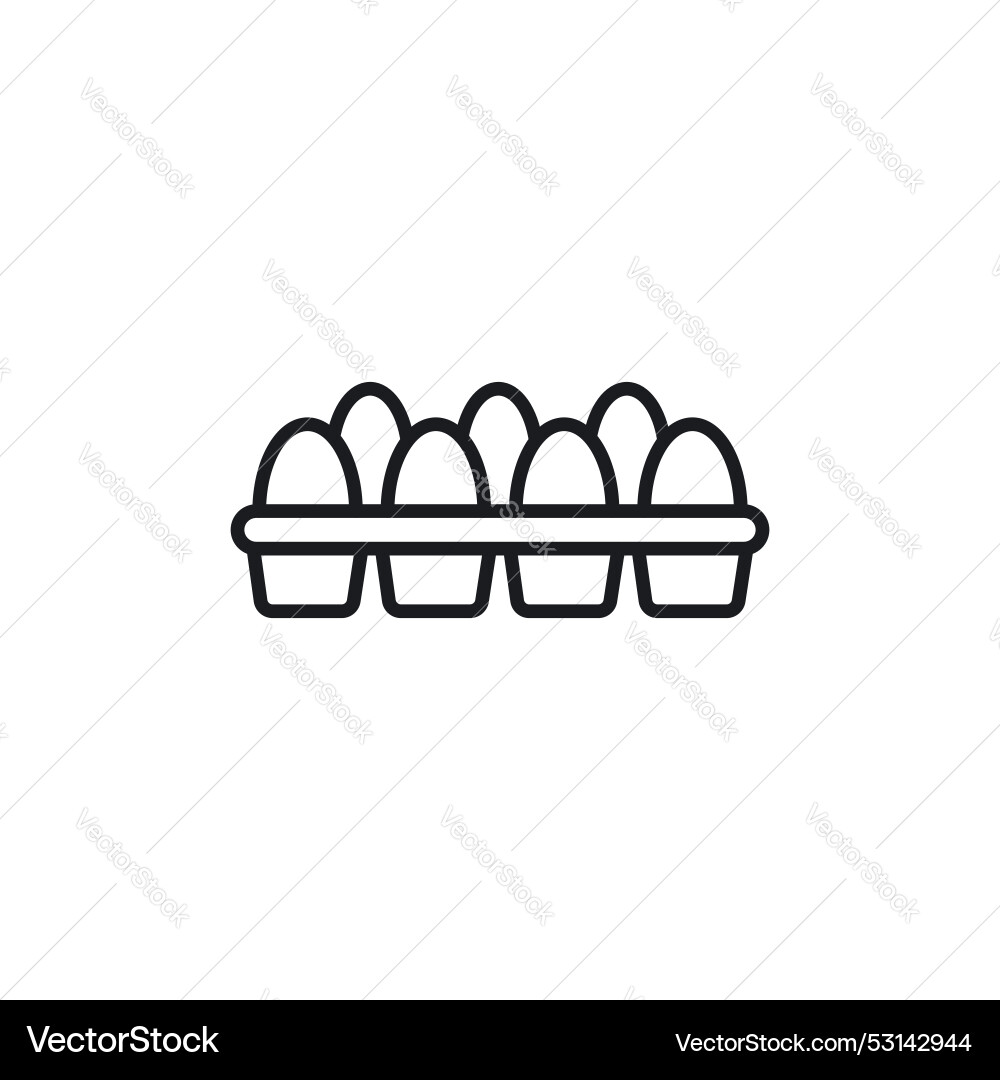 Egg carton icon symbol on white background Vector Image