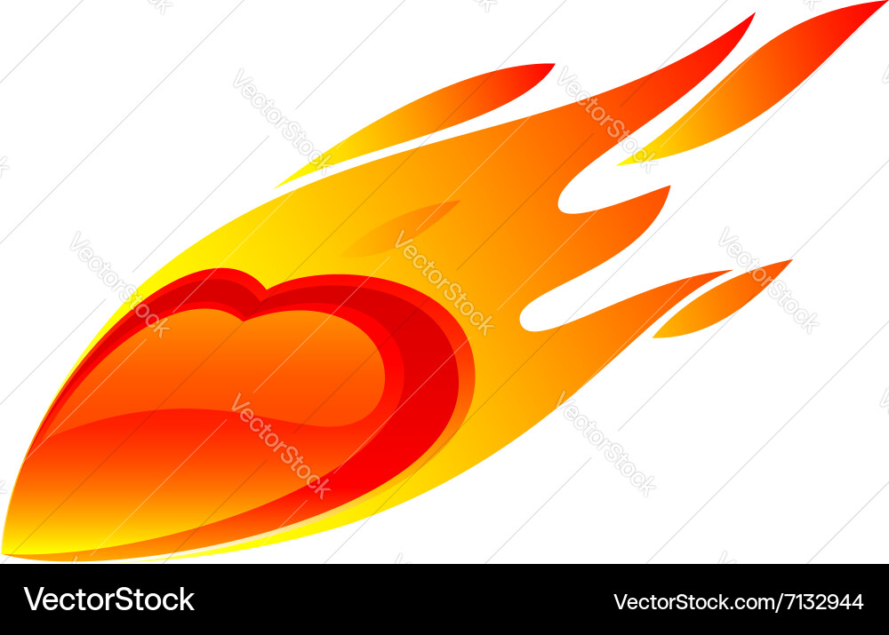 Fiery heart Royalty Free Vector Image - VectorStock