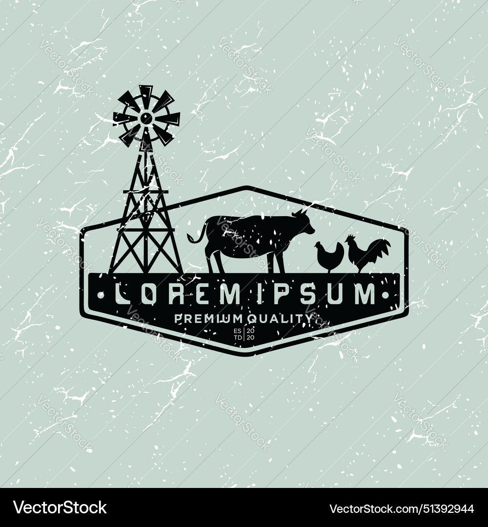 Livestock logo design with farm concept Royalty Free Vector