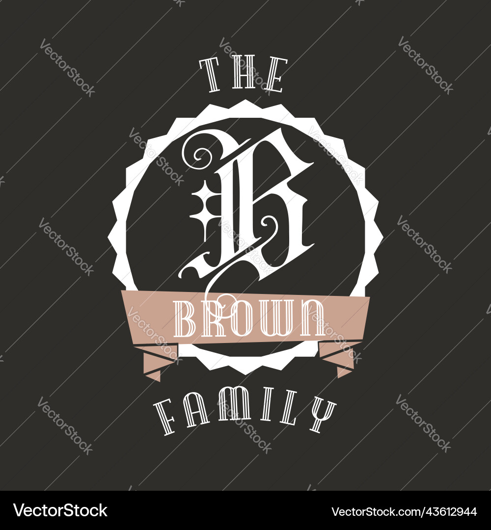 Monogram logo designs classic - the brown Vector Image