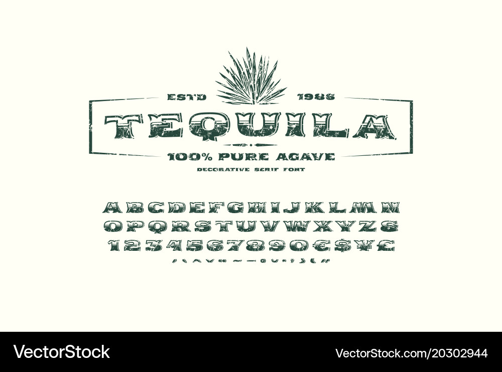Retro Tequila Label Template Royalty Free Vector Image