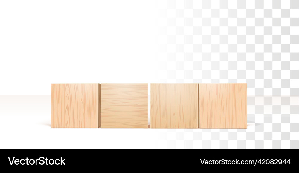 Wooden blocks 3d Royalty Free Vector Image - VectorStock
