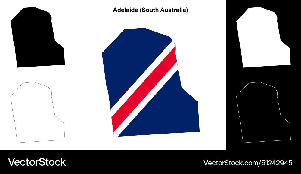 Adelaide outline map Royalty Free Vector Image