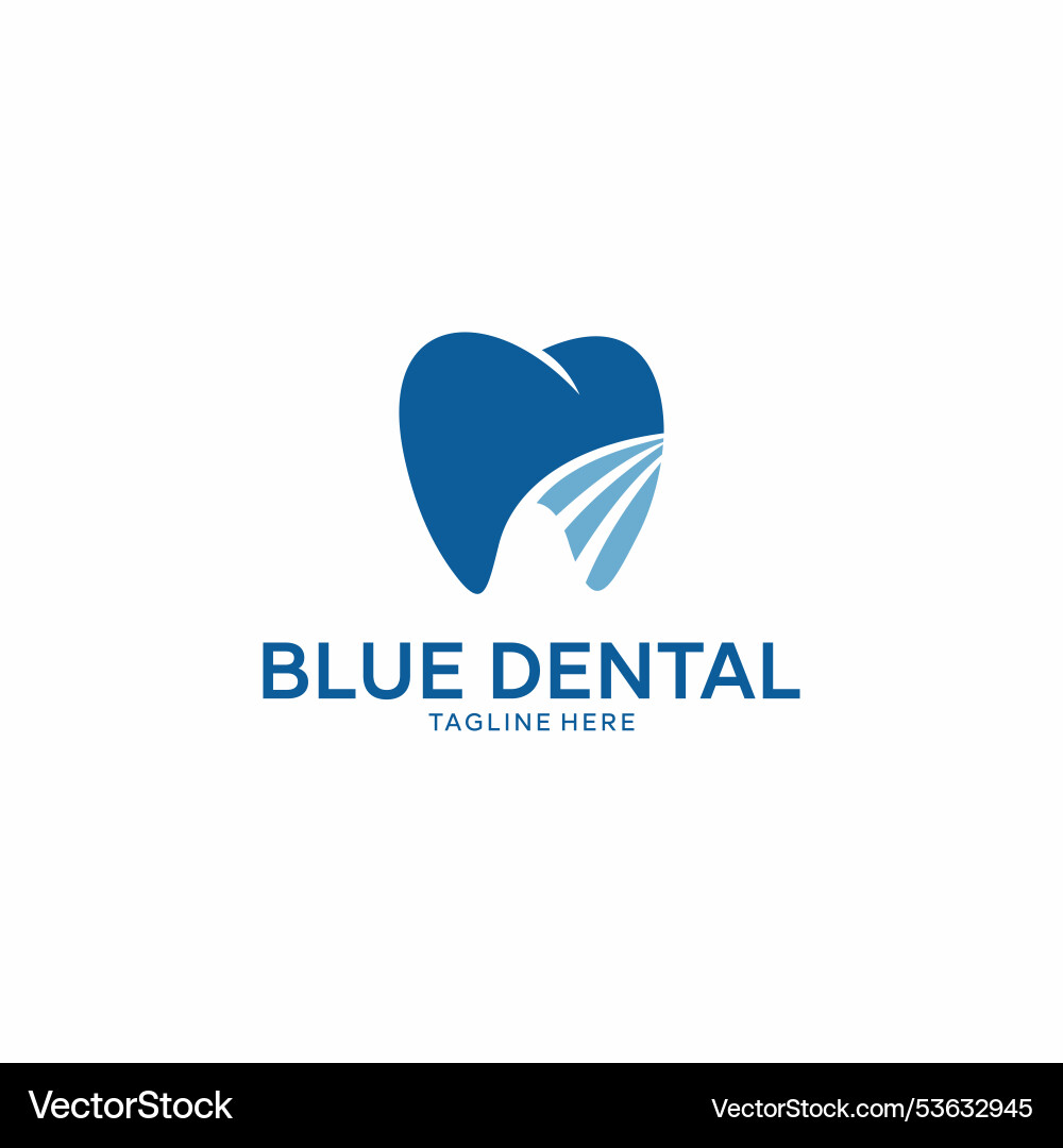 Blue dental logo design creative dentist Vector Image