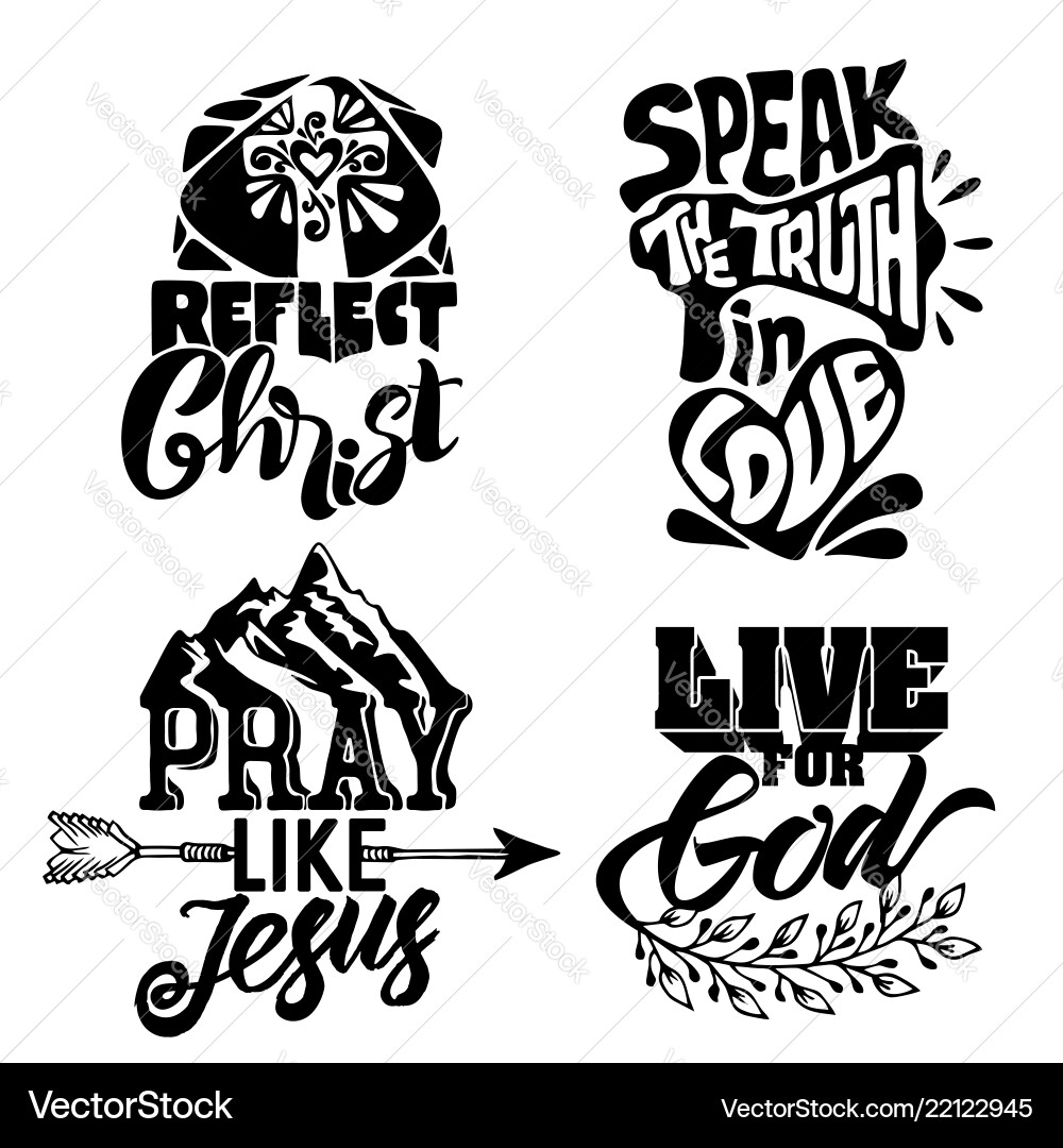 Christian typography and lettering Royalty Free Vector Image