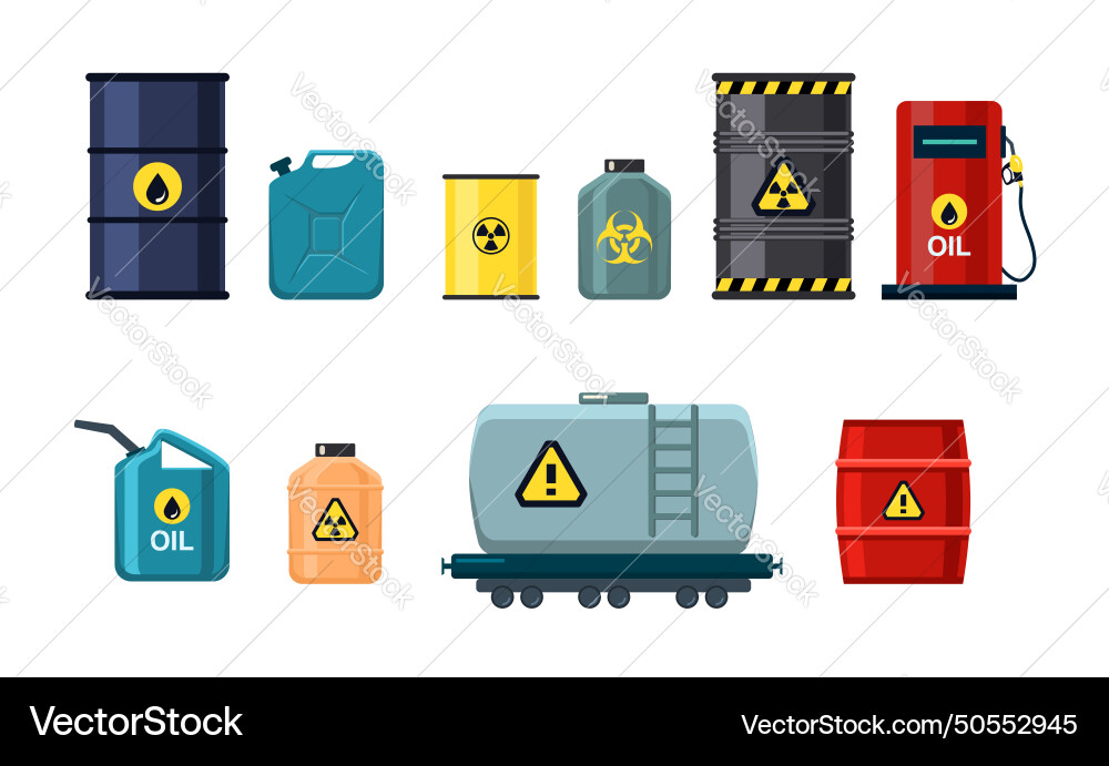 Container with hazard toxic and chemical liquid Vector Image
