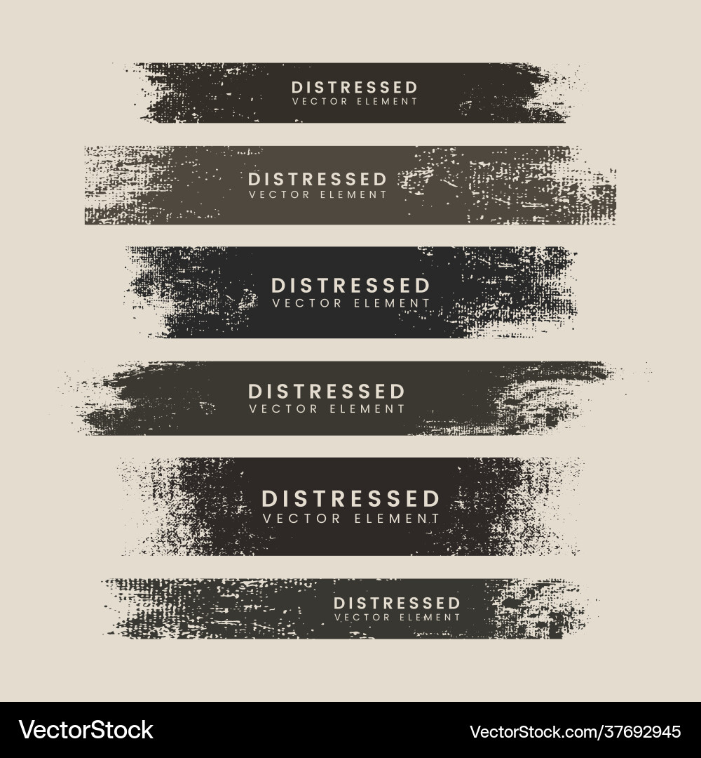 Distressed stroke texture banners Royalty Free Vector Image