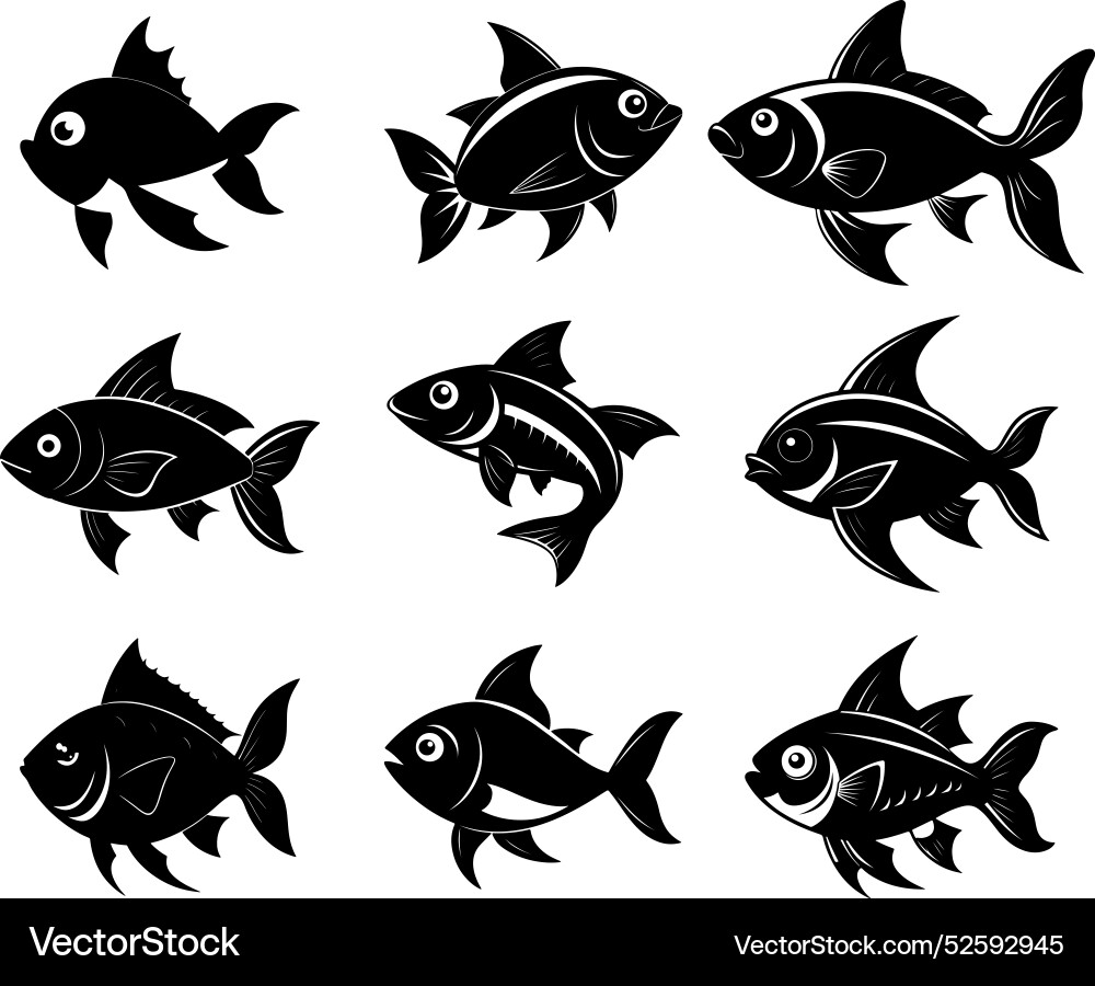 Fish icon set Royalty Free Vector Image - VectorStock