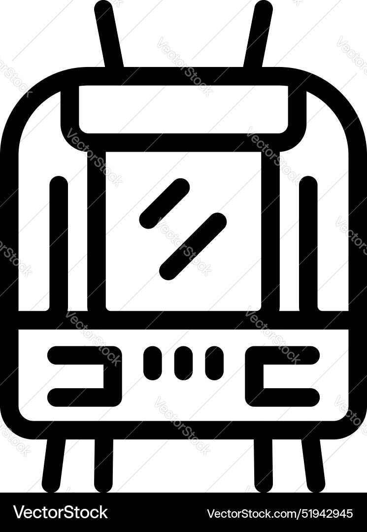 Front view of modern tram or train public Vector Image