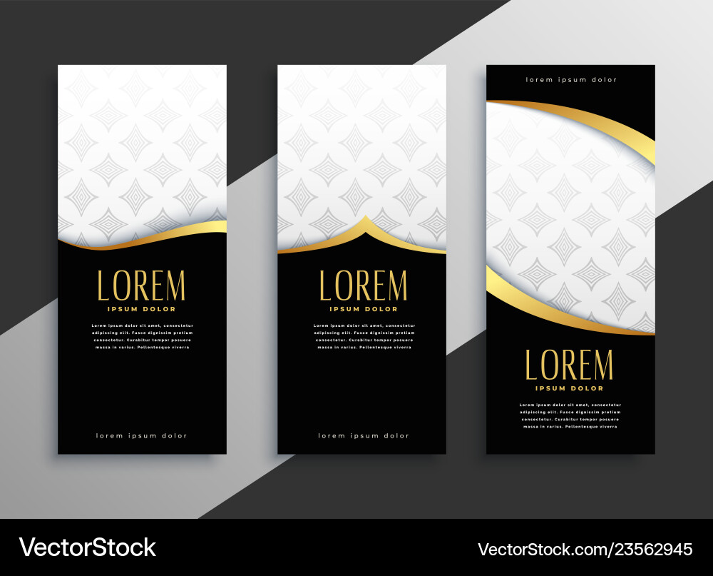 Golden Vertical Banner Set Royalty Free Vector Image