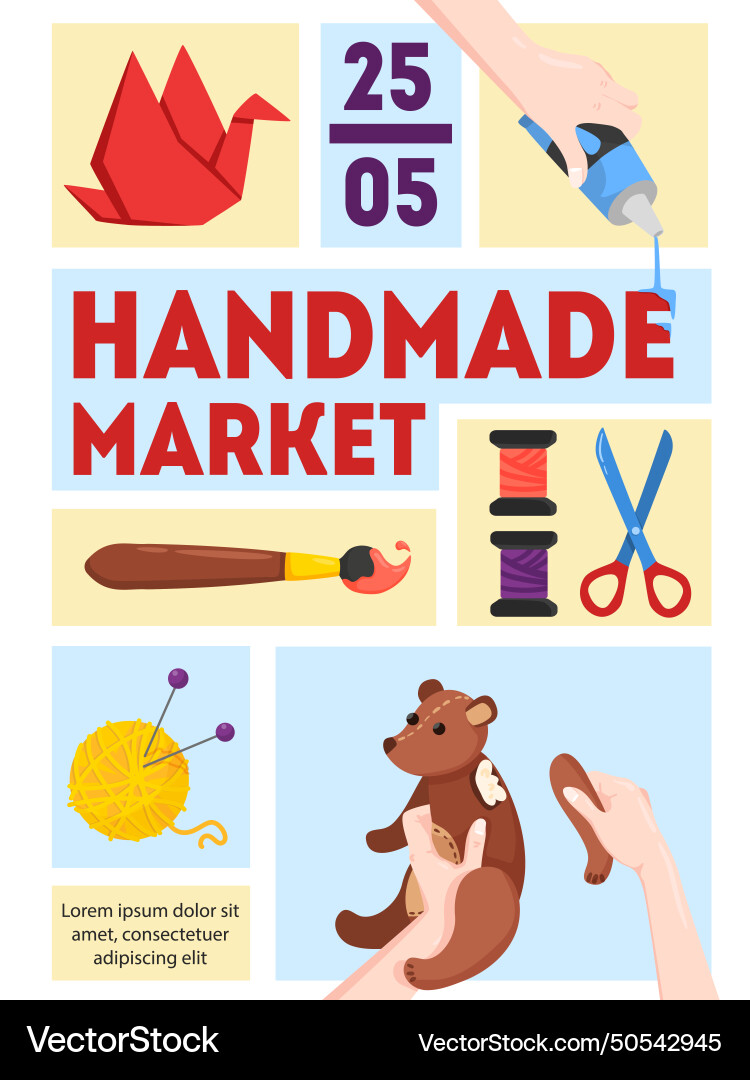 Handmade market poster Royalty Free Vector Image