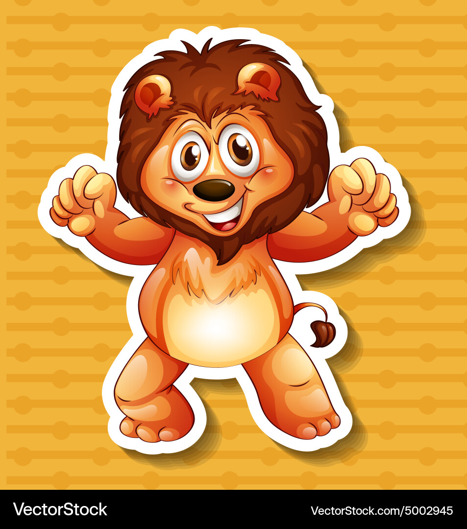 Happy lion Royalty Free Vector Image - VectorStock