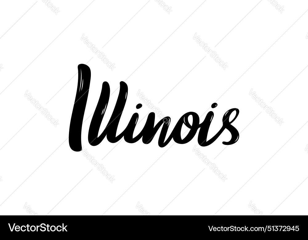 Illinois lettering handwritten state name Vector Image