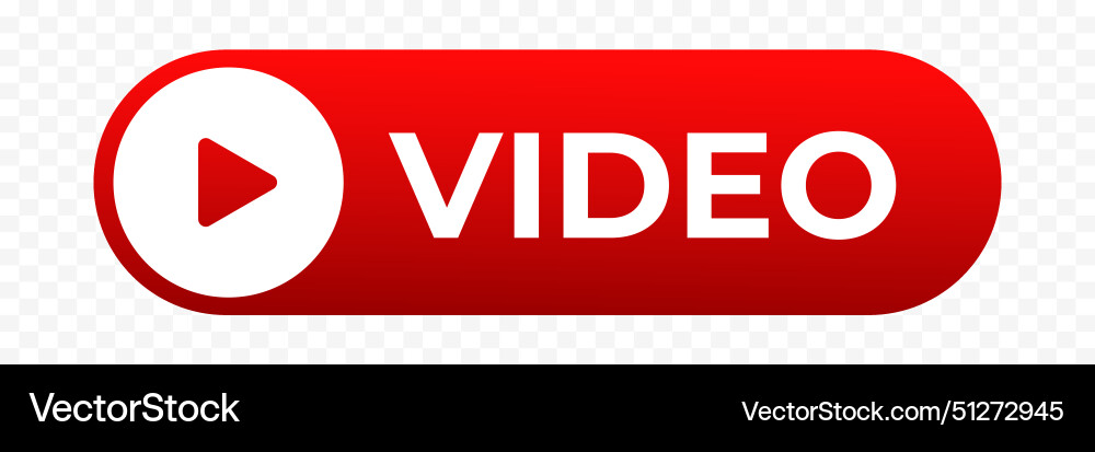 Minimalist red play video button Royalty Free Vector Image
