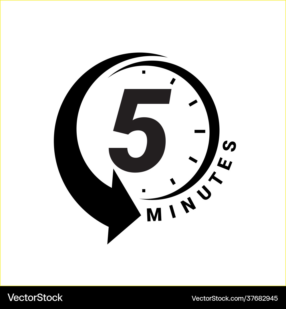 Minute timer icons sign for five minutes Vector Image