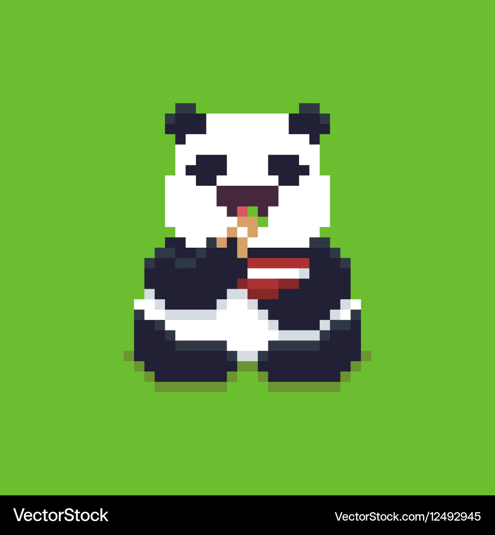 Pixel art panda Royalty Free Vector Image - VectorStock